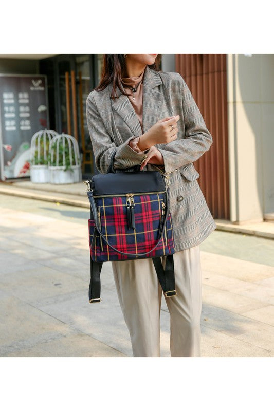 TEEK - MKF Collection Nishi Plaid Backpack - TEEK