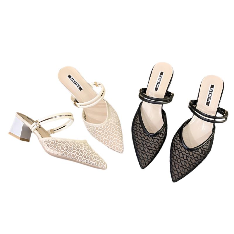TEEK - Point Toe Block Heel Sandals - TEEK