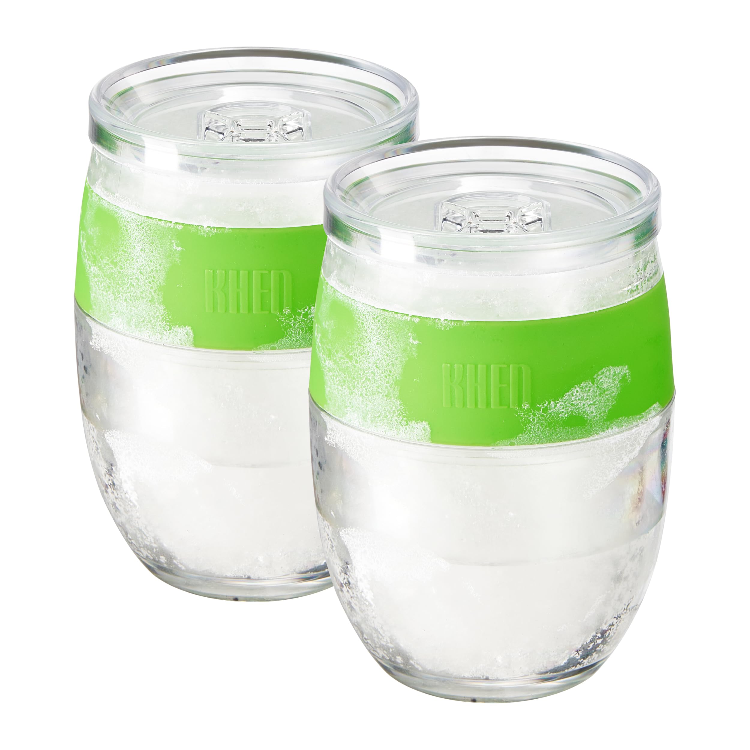 TEEK - Stemless Acrylic Cooling Wine Glasses Set | Green - TEEK