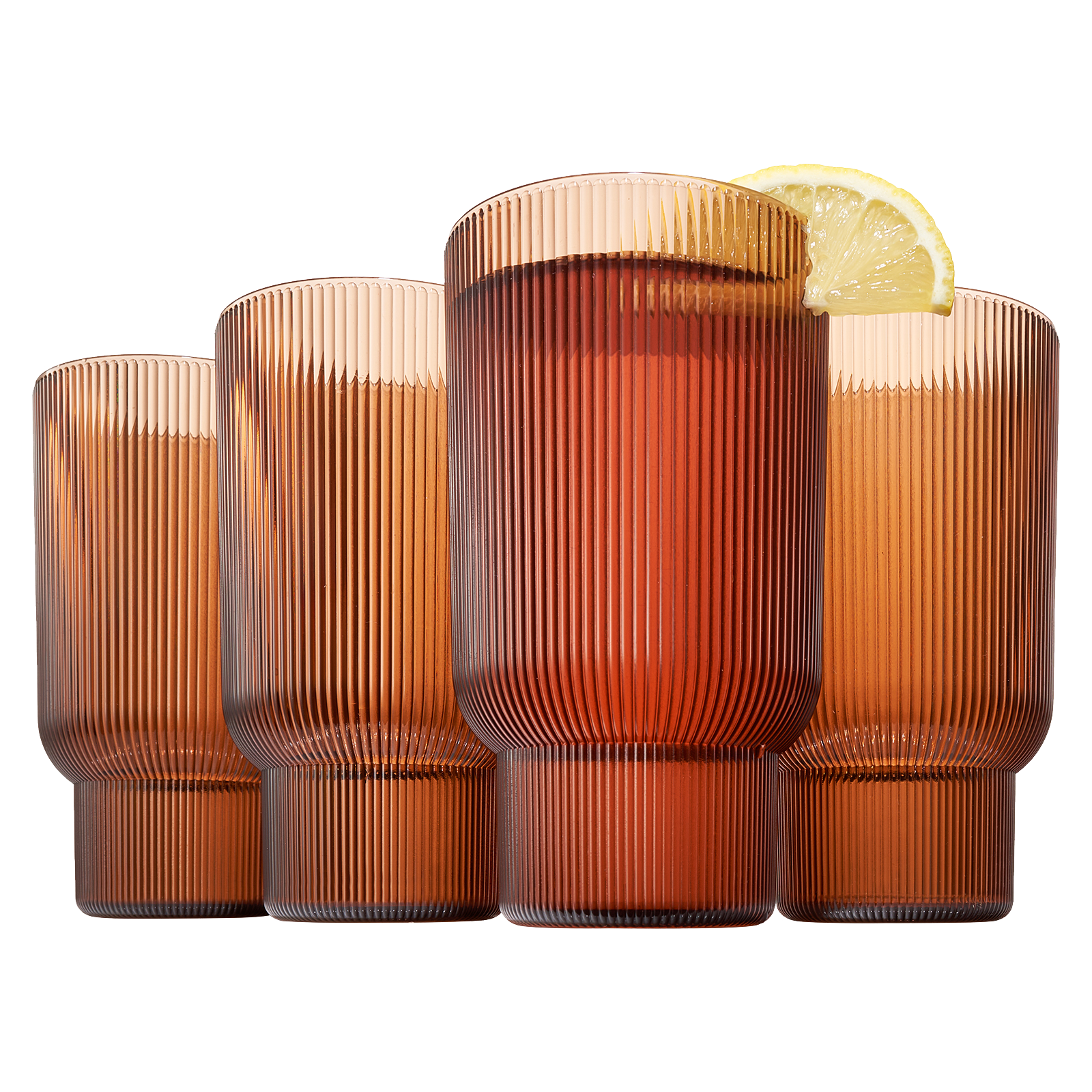 TEEK - Eze Acrylic Ribbed Highball Glassware Set - TEEK
